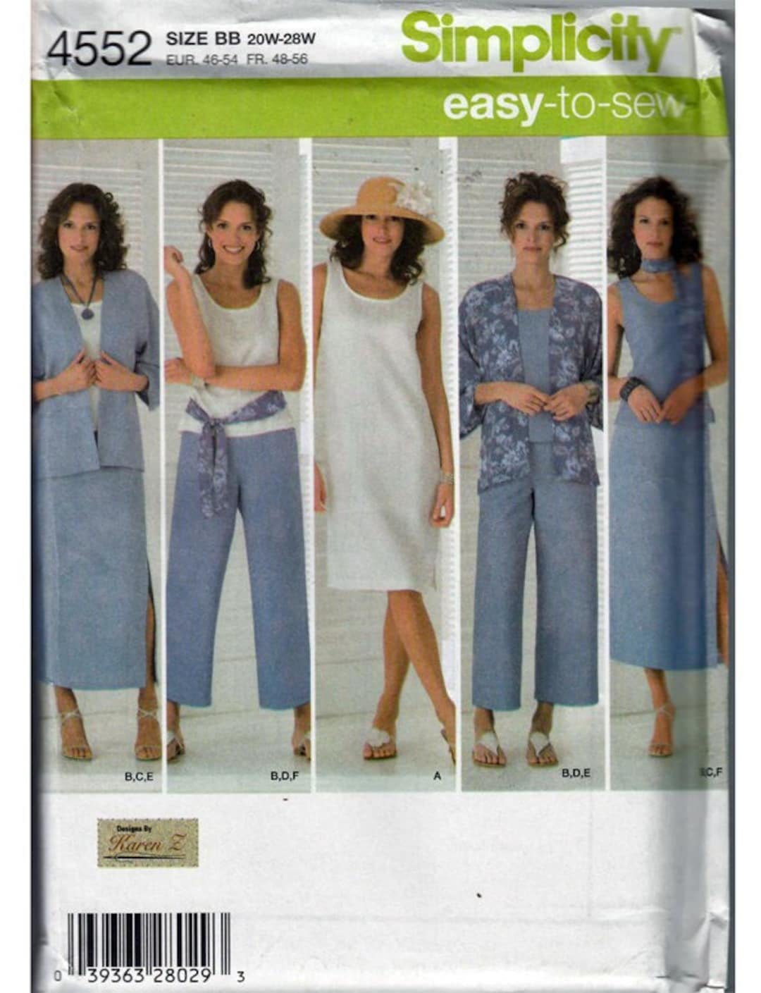 Summer Wardrobe Misses Size 20W-28W / Original Simplicity Easy to Sew ...
