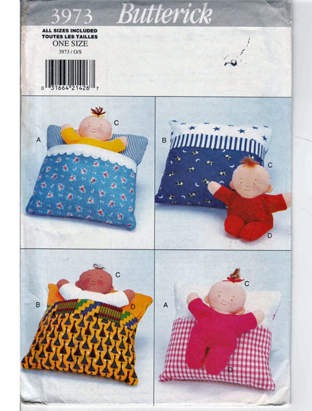 Two Faced Doll With Goodnight Pillow / Original Butterick Crafts Uncut ...