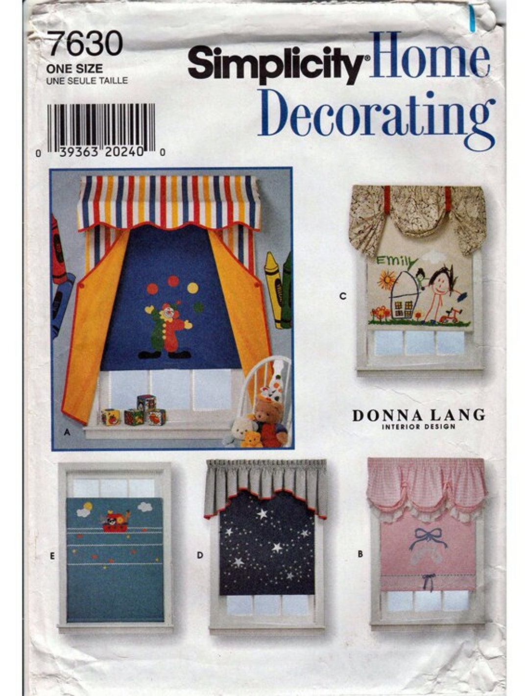 Valances and Shades / Original Simplicity Home Decorating Uncut Sewing ...