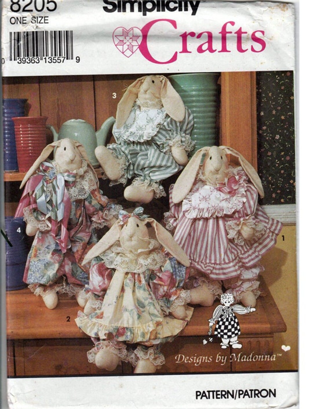 Decorative Rabbit and Clothes / Original Simplicity Crafts Uncut Sewing ...