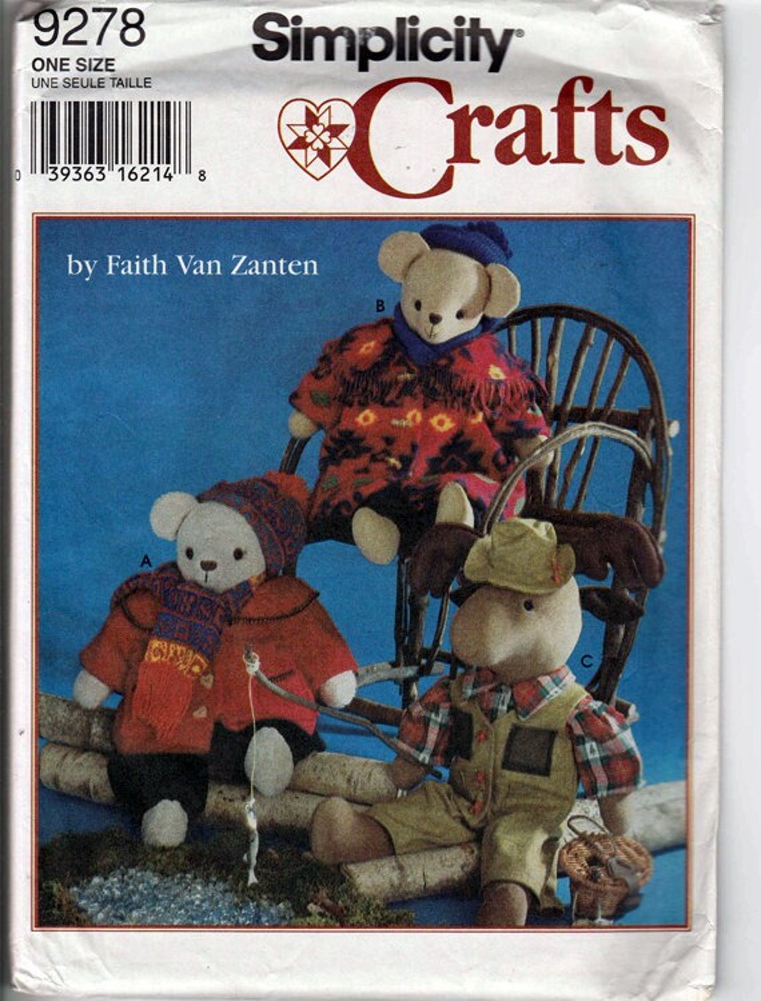 Stuffed Bear, Moose and Clothing / Original Simplicity Crafts Uncut ...