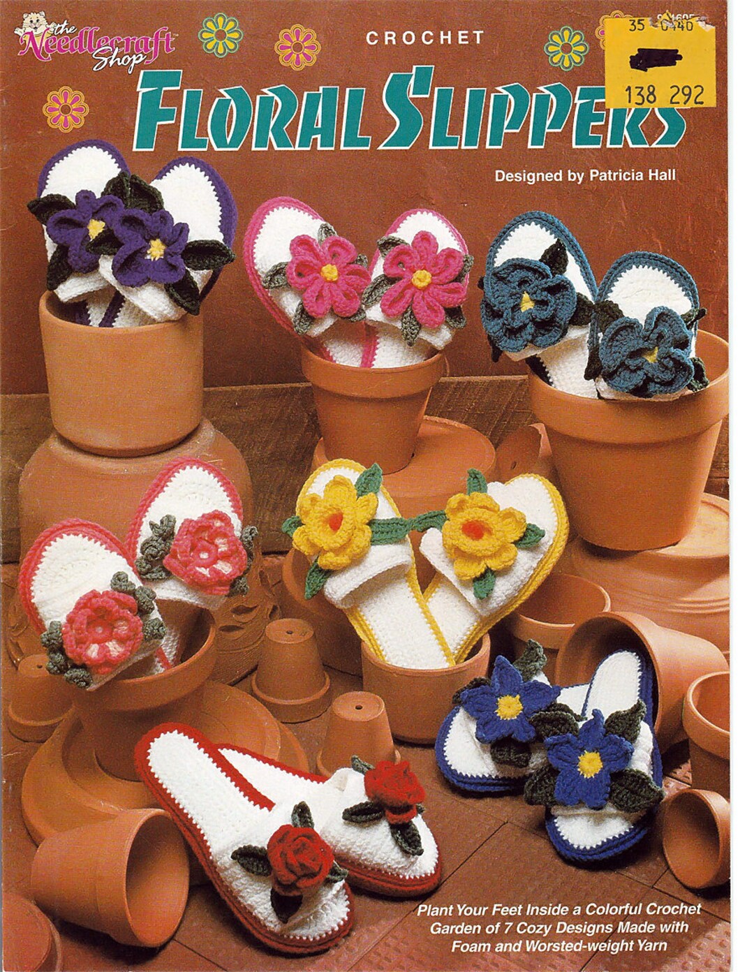 Floral Slippers Crochet Pattern Book the Needlework Shop 951605 - Etsy