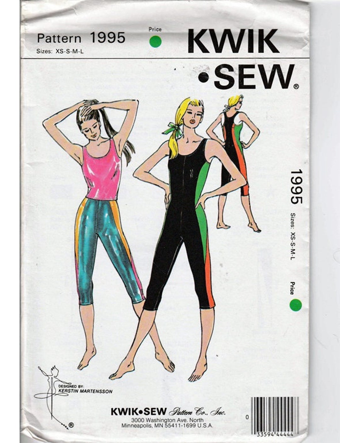 Unitard, Tights and Tank Top Misses Size XS-L / Original Butterick ...