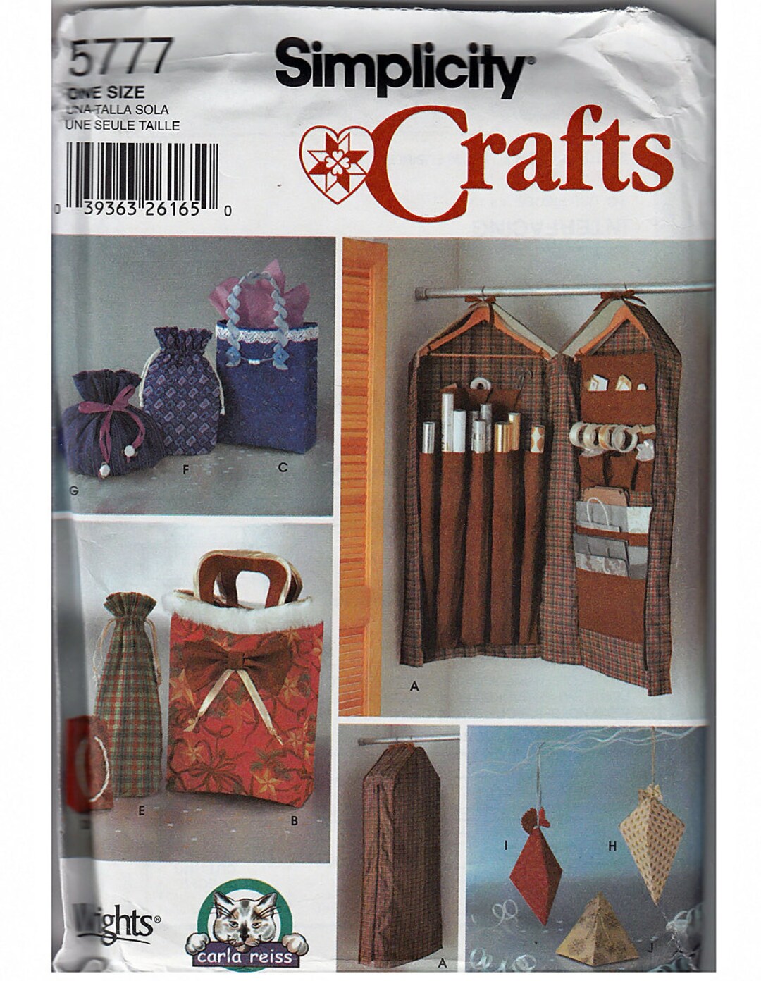Gift Wrap Accessories / Original Simplicity Crafts Uncut Sewing Pattern ...