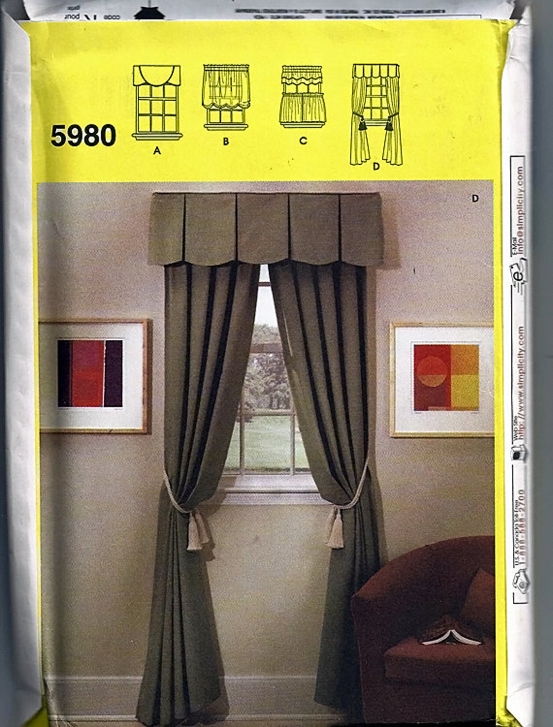Window Treatments / Original Simplicity Uncut Sewing Pattern - Etsy