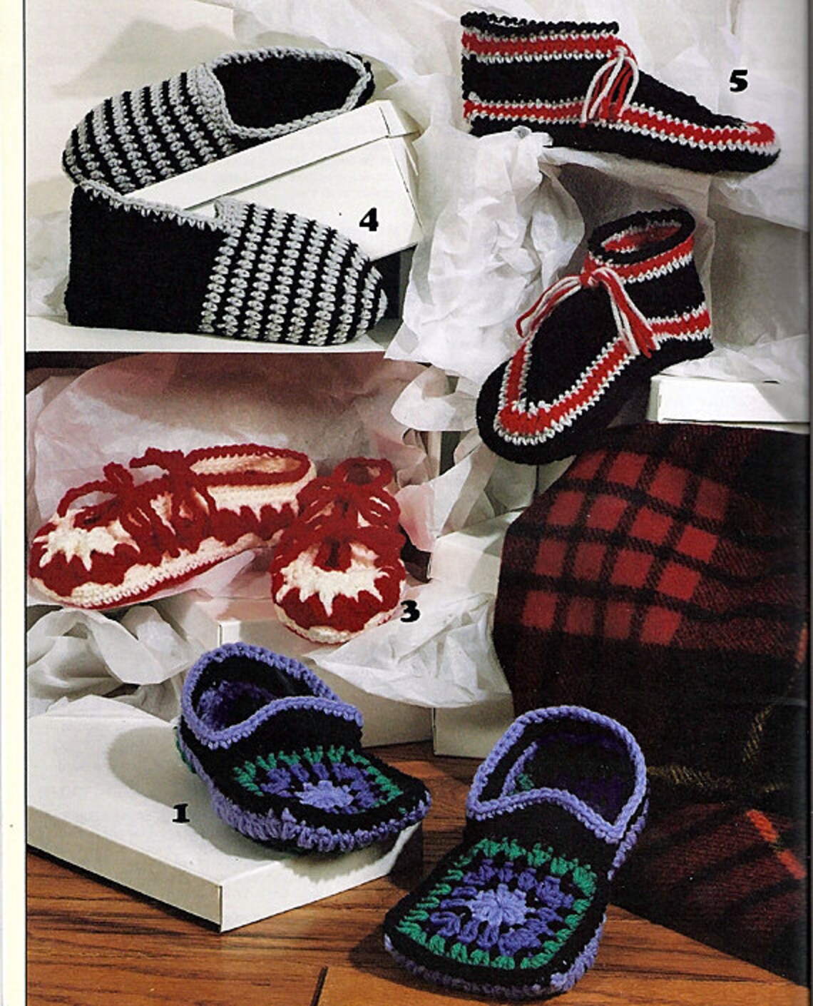 Slippers for the Family Crochet Pattern Book Leisure Arts 2858 - Etsy