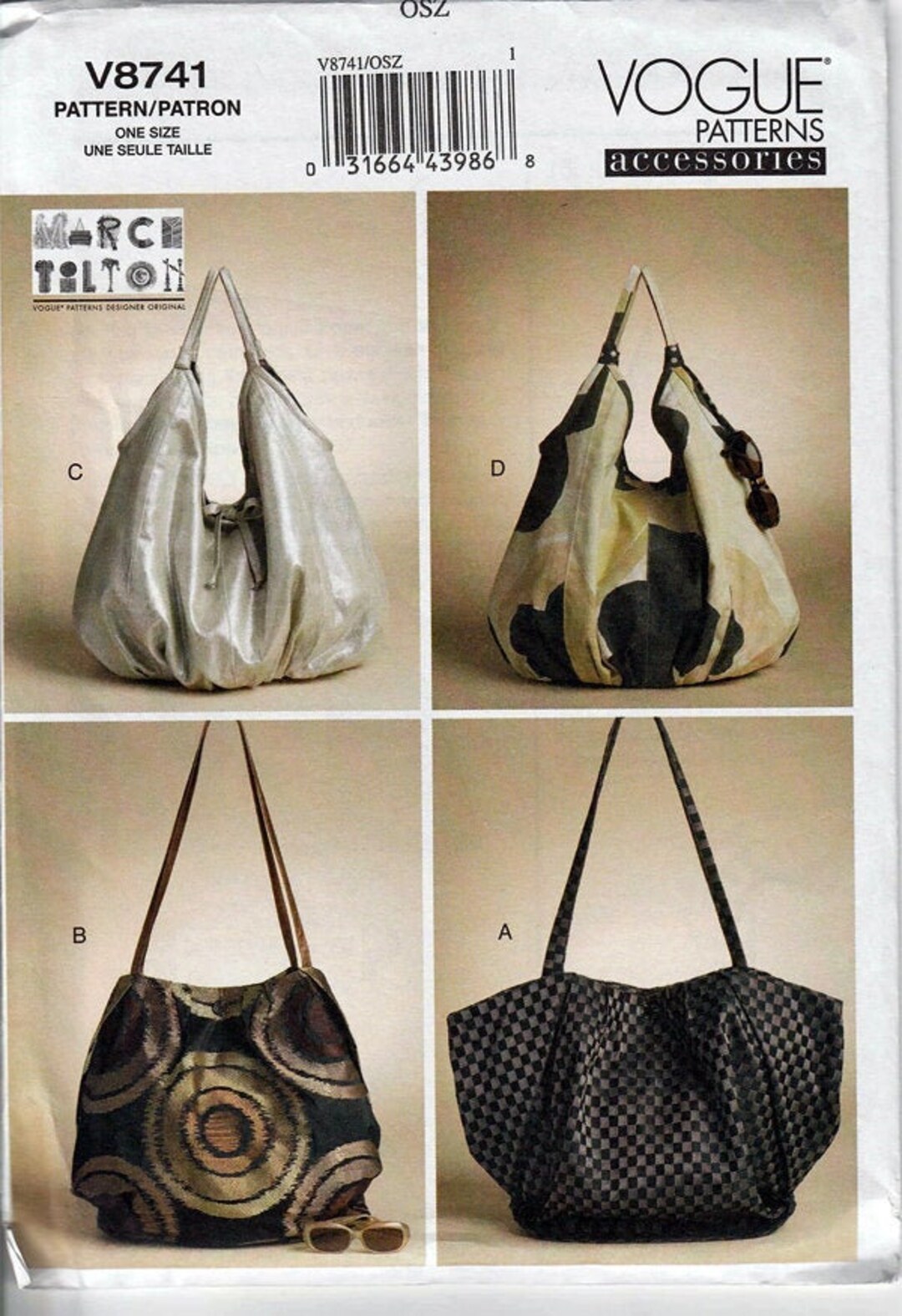 Hobo Bags / Original Vogue Accessories Uncut Sewing Pattern V8741 - Etsy