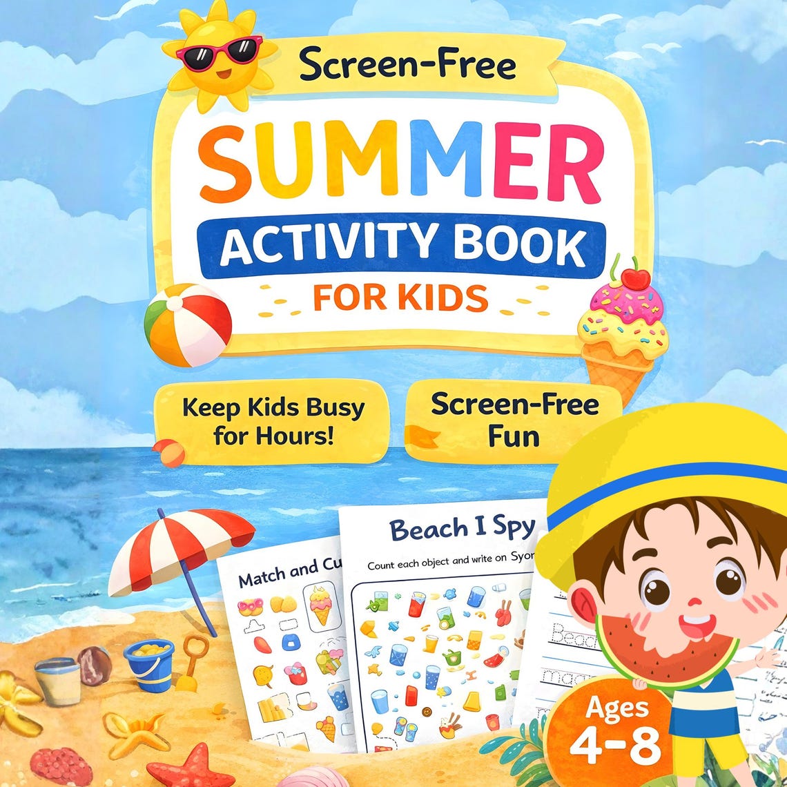 Printable Summer Activities for Kids 4–8 | Busy Workbook | Screen-free ...