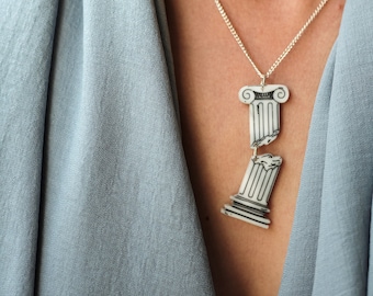 Crumbling Ionic Column Pin - Etsy UK