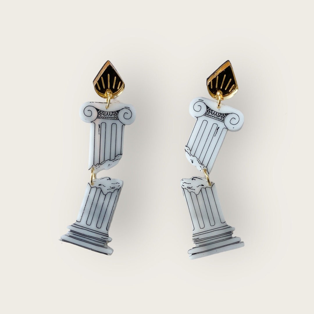 Crumbling Ionic Column Statement Earrings - Etsy