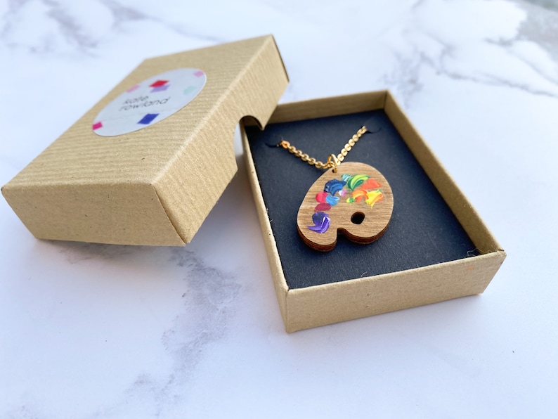 Wooden Artists Paint Palette Necklace - Etsy