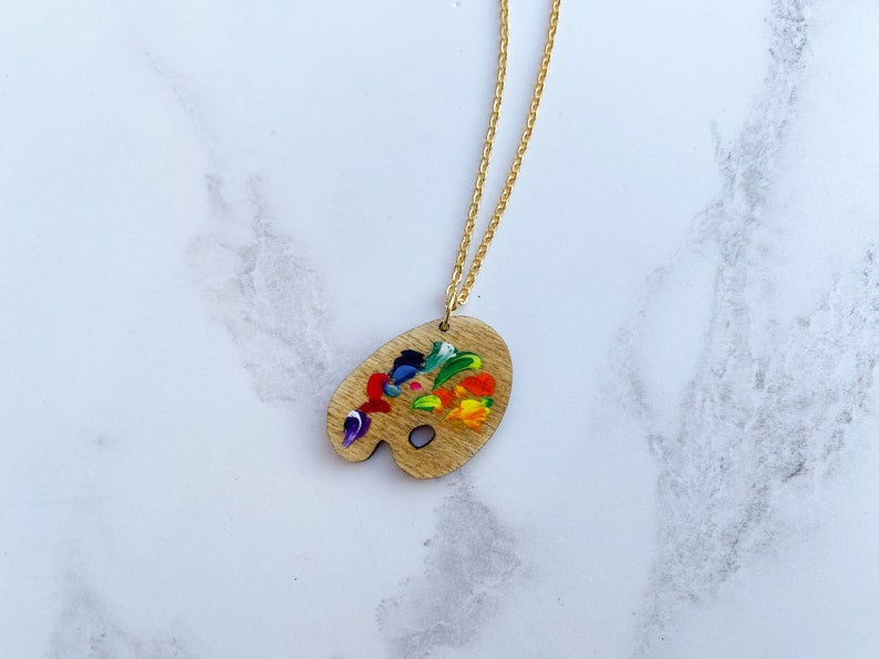 Wooden Artists Paint Palette Necklace - Etsy
