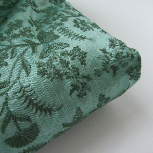 Embroidered Silk Fabric - Etsy