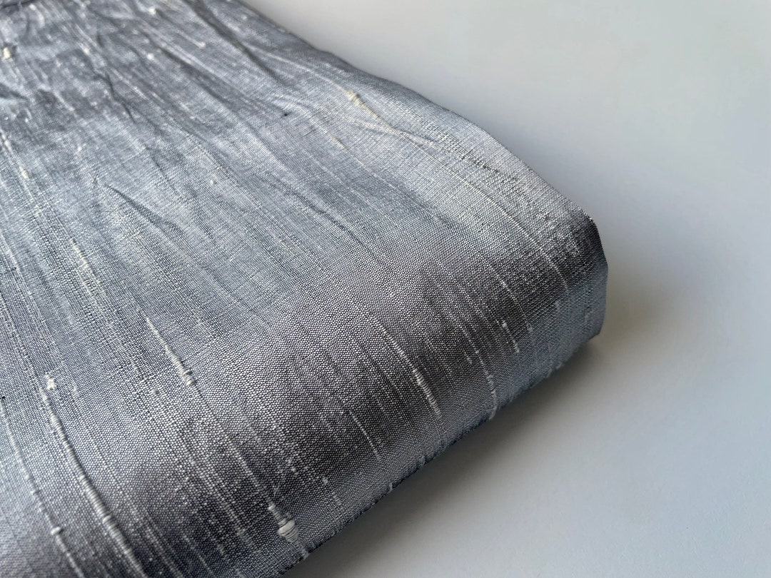 Gray Wedding Bridal Shantung Raw Silk Fabric Number 963 - 1/4 Yard ...