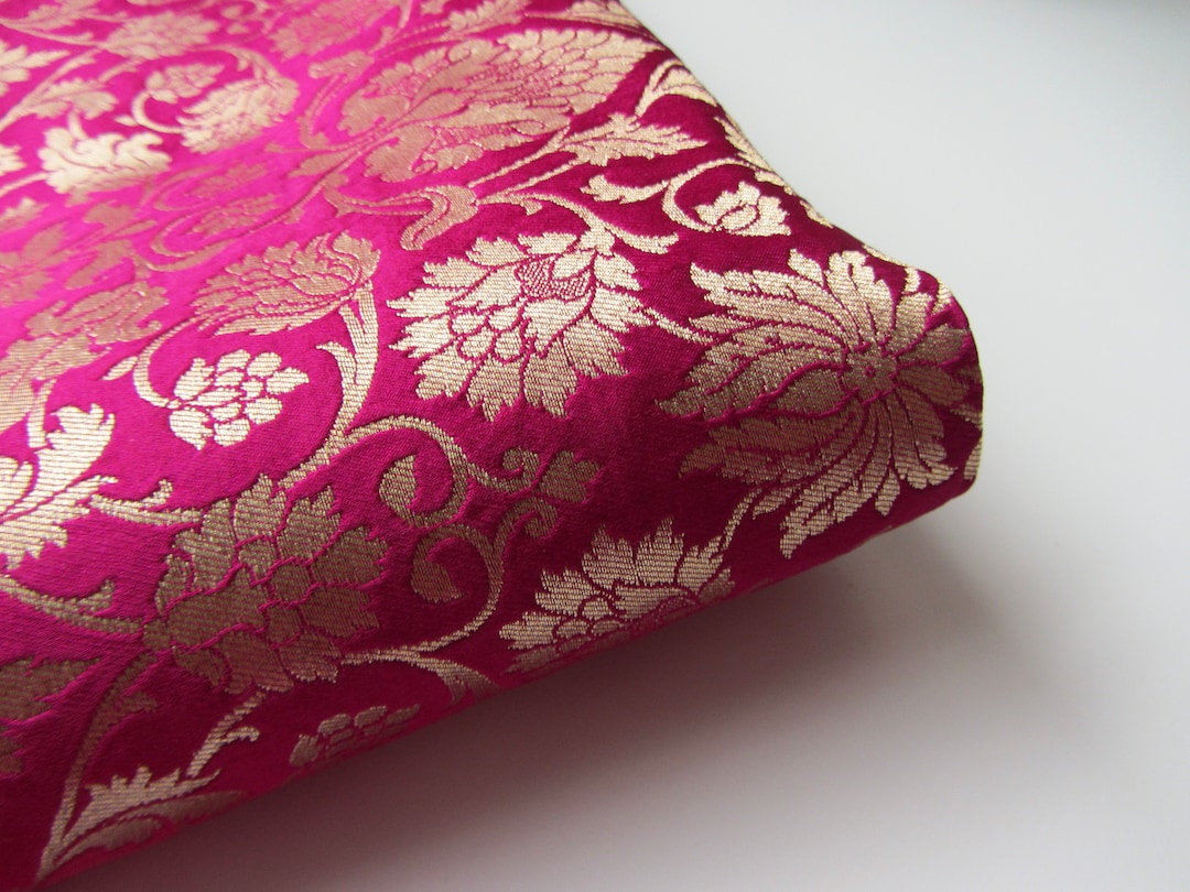 Plum Purple Gold Heavy Indian Silk Brocade Fabric Nr 1-058 - Etsy