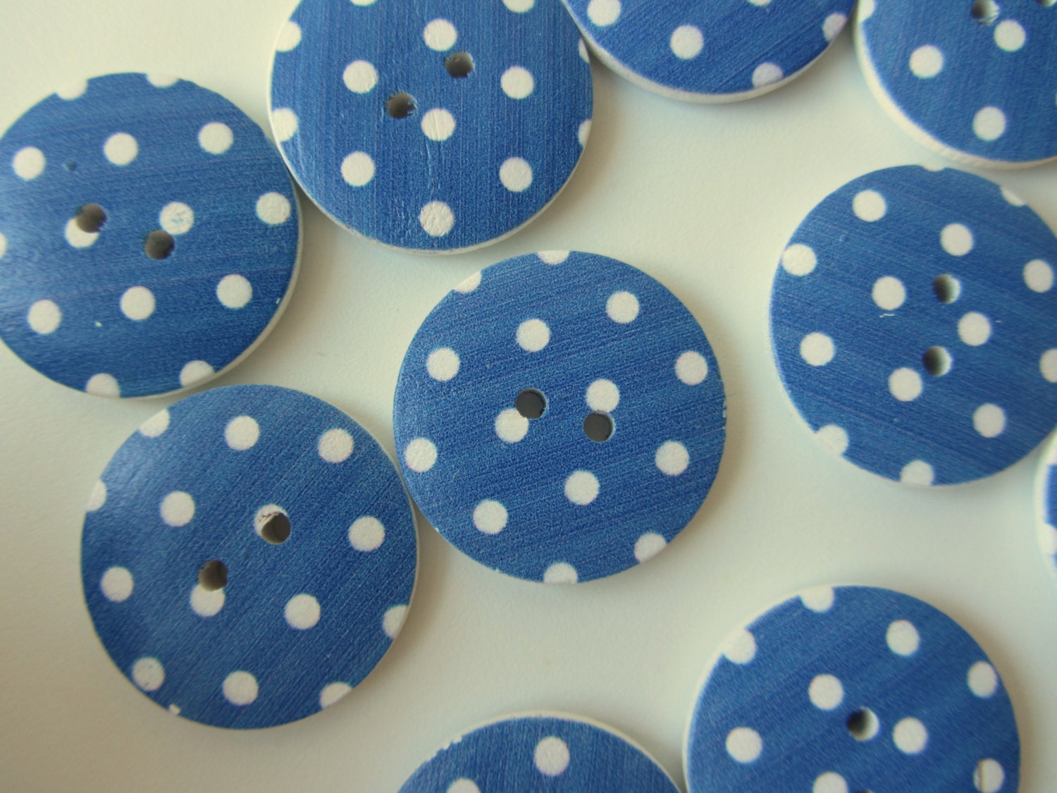 Blue White Polka Dots Buttons 30 Mm Set of Ten Buttons Nr. 61 | Etsy