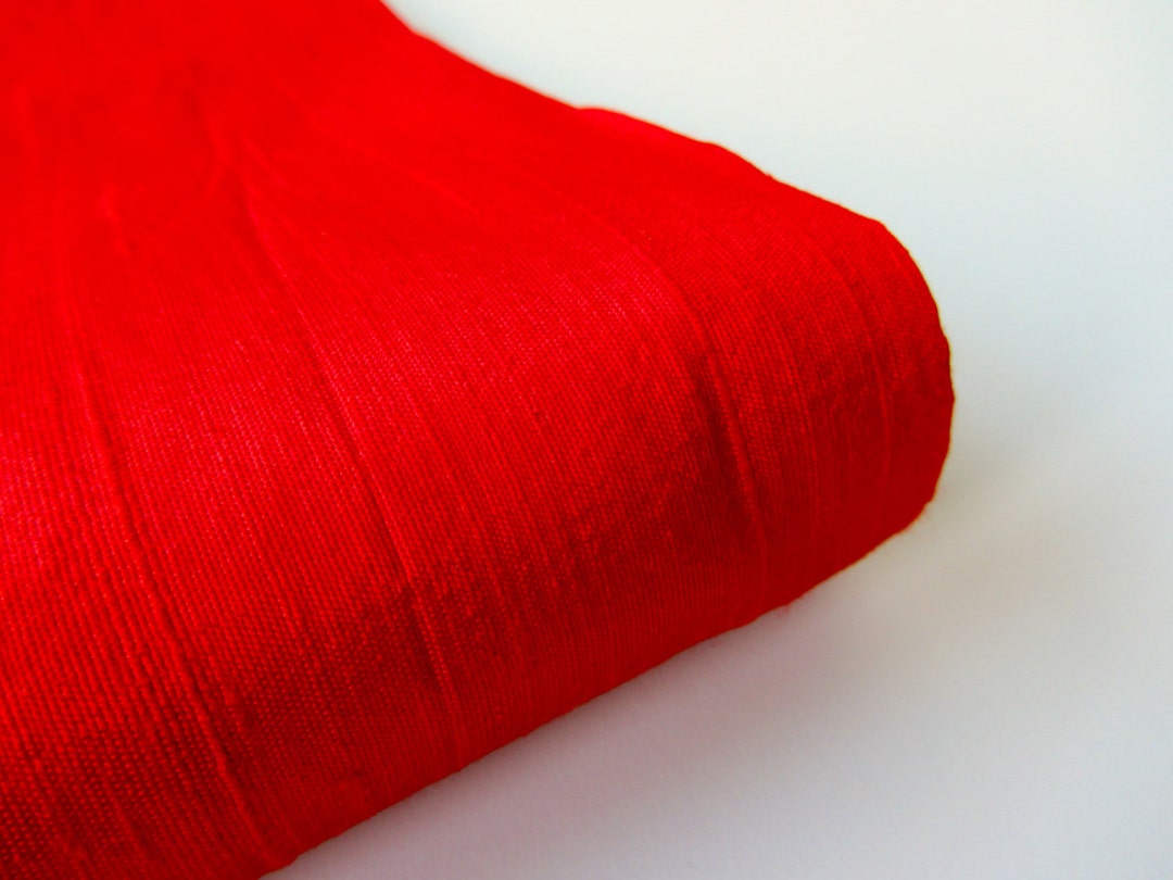 Signal Red Wedding Bridal Shantung Raw Silk Fabric Number 748 - 1/4 ...