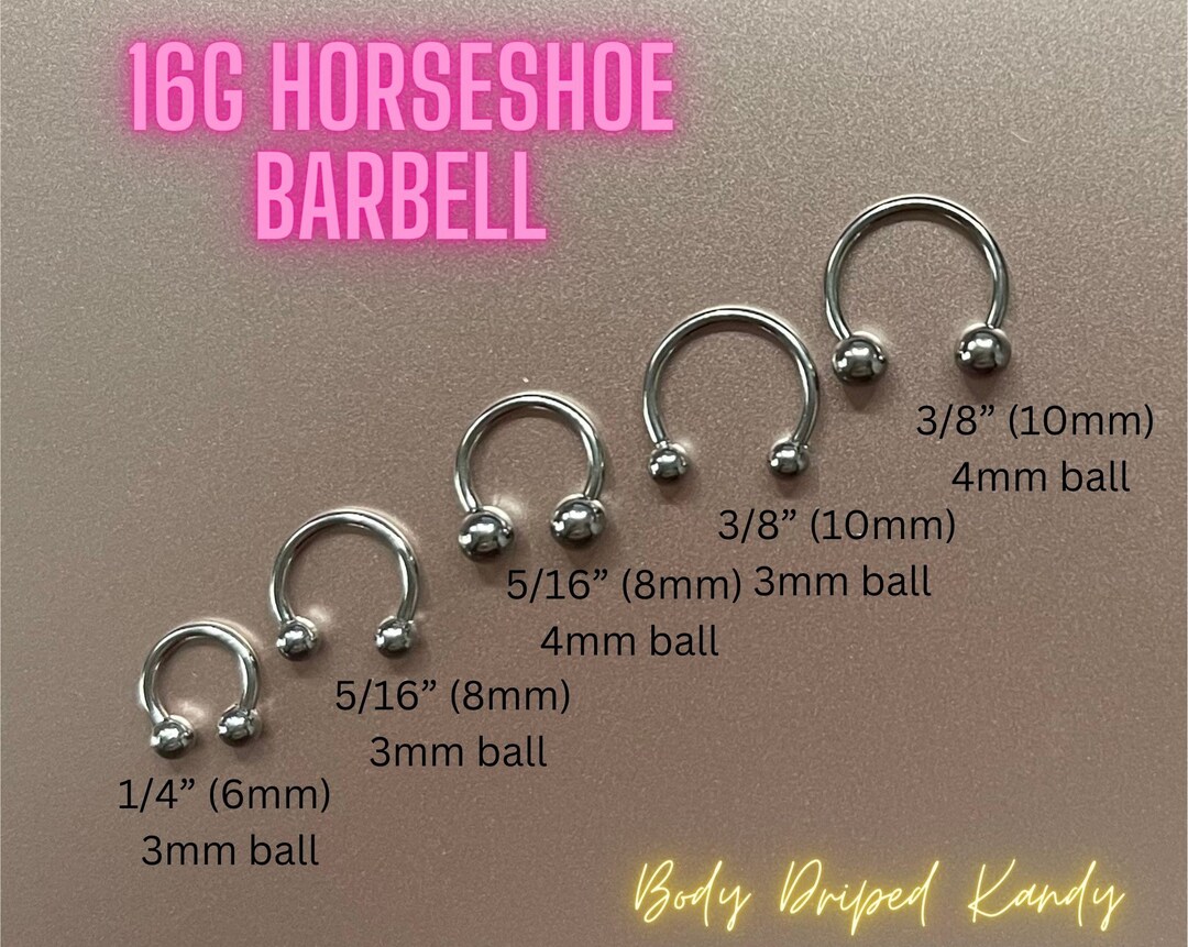 16G Basic Horseshoe Circular Barbell - Etsy