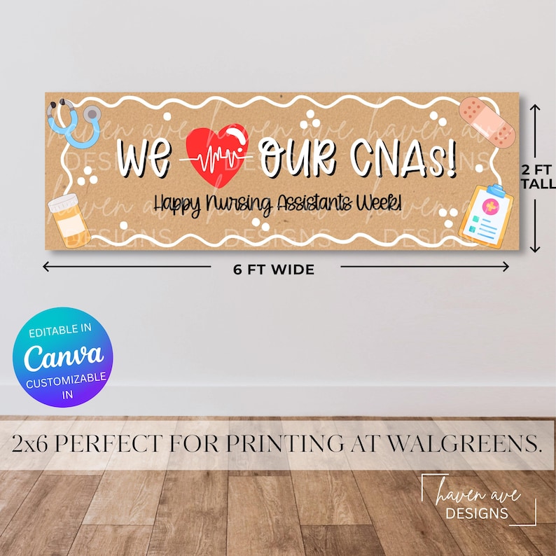 CNA Appreciation Banner Template Editable | We Love Our Cnas Banner ...