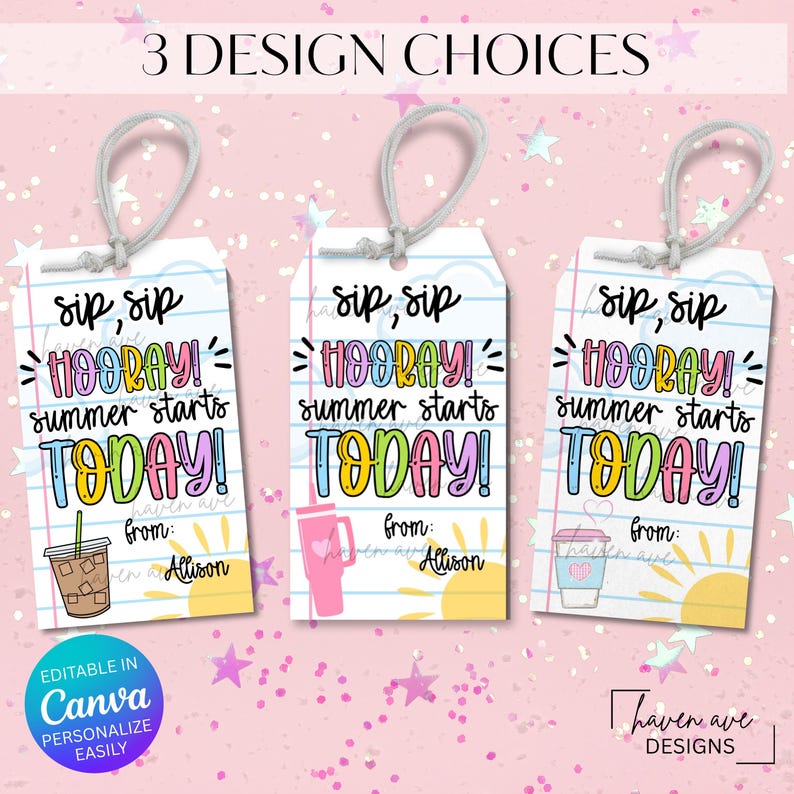 Summer Starts Today Gift Tag | Editable Teacher Appreciation Coffee Tag ...