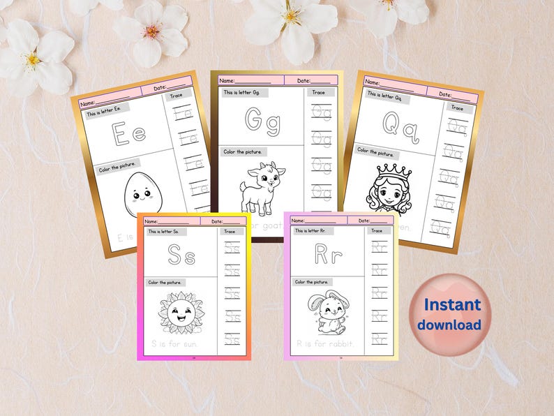 A-Z Alphabet Phonics Worksheets | Letter Tracing & Coloring Pages ...