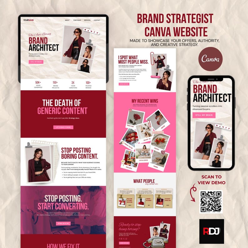 Brand Strategist Canva Website Template, Creative Director Portfolio ...