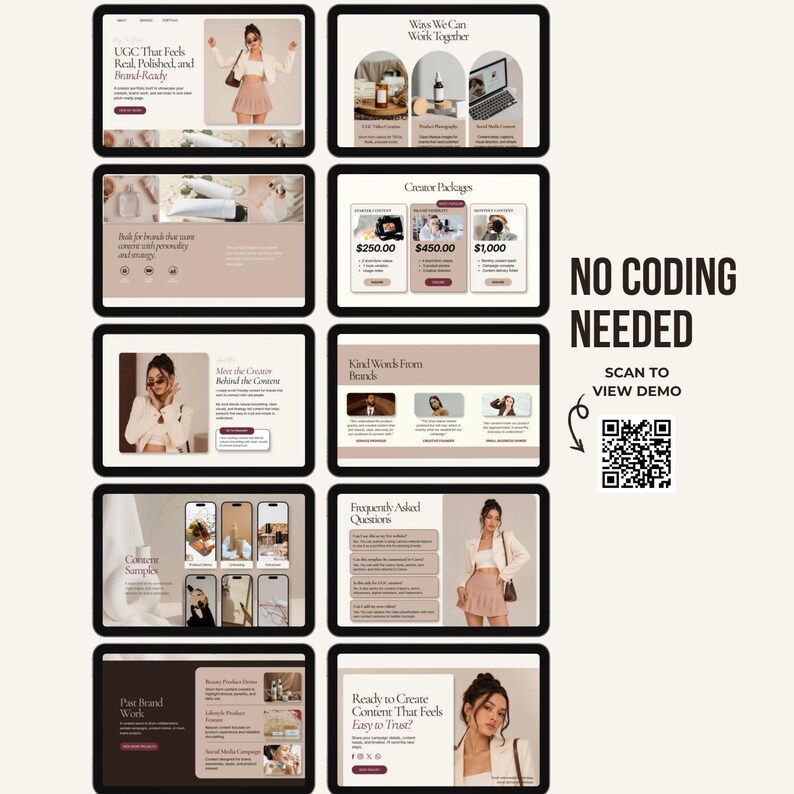 UGC Portfolio Canva Website Template, Content Creator Media Kit, Brand ...