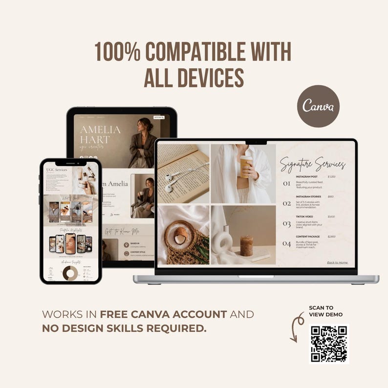 Modèle Canva Pour Site Web Portfolio Ugc Kit Média Pour Créateurs