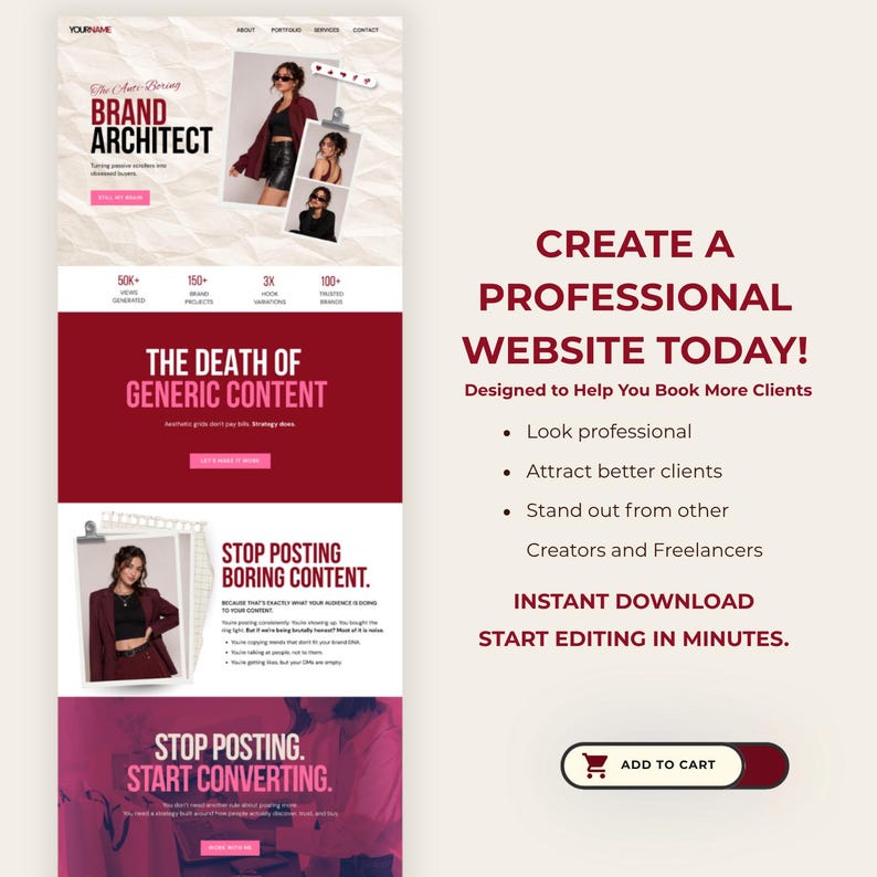 Brand Strategist Canva Website Template, Creative Director Portfolio ...