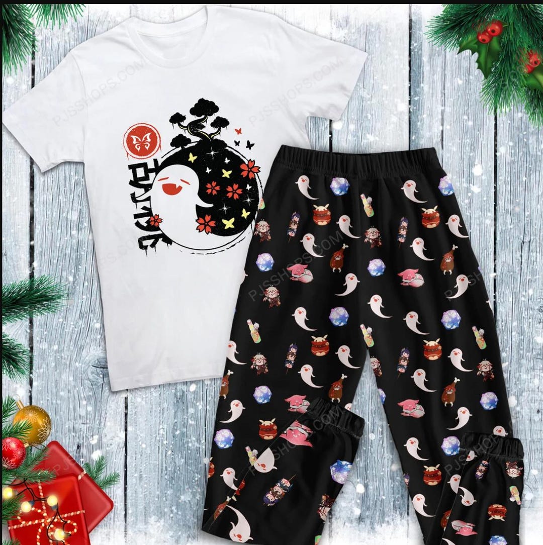 Hutao Genshin Impact Pajamas Set, Hutao Family Pajamas, Hutao Fans ...