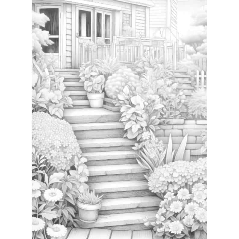 Adult Coloring Book Spring Garden, Detailed Botanical Flower Printable ...