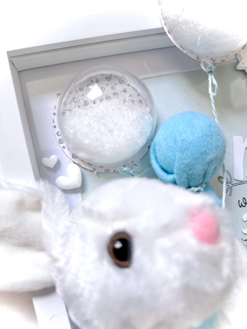 Baby Boy Nursery Frame, Personalised Bunny Shadow Box, Baby Birth ...
