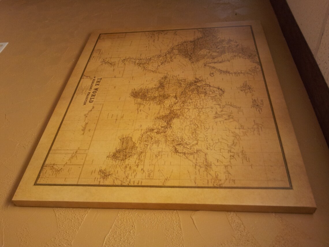 Old Map of World Large Wall Map Paper or Canvas Print or - Etsy