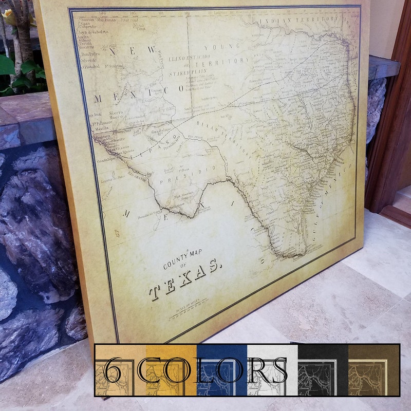 Texas Framed Maps - Etsy