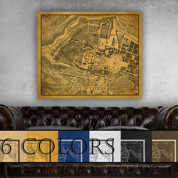 Old Map of Vatican City Print - Etsy