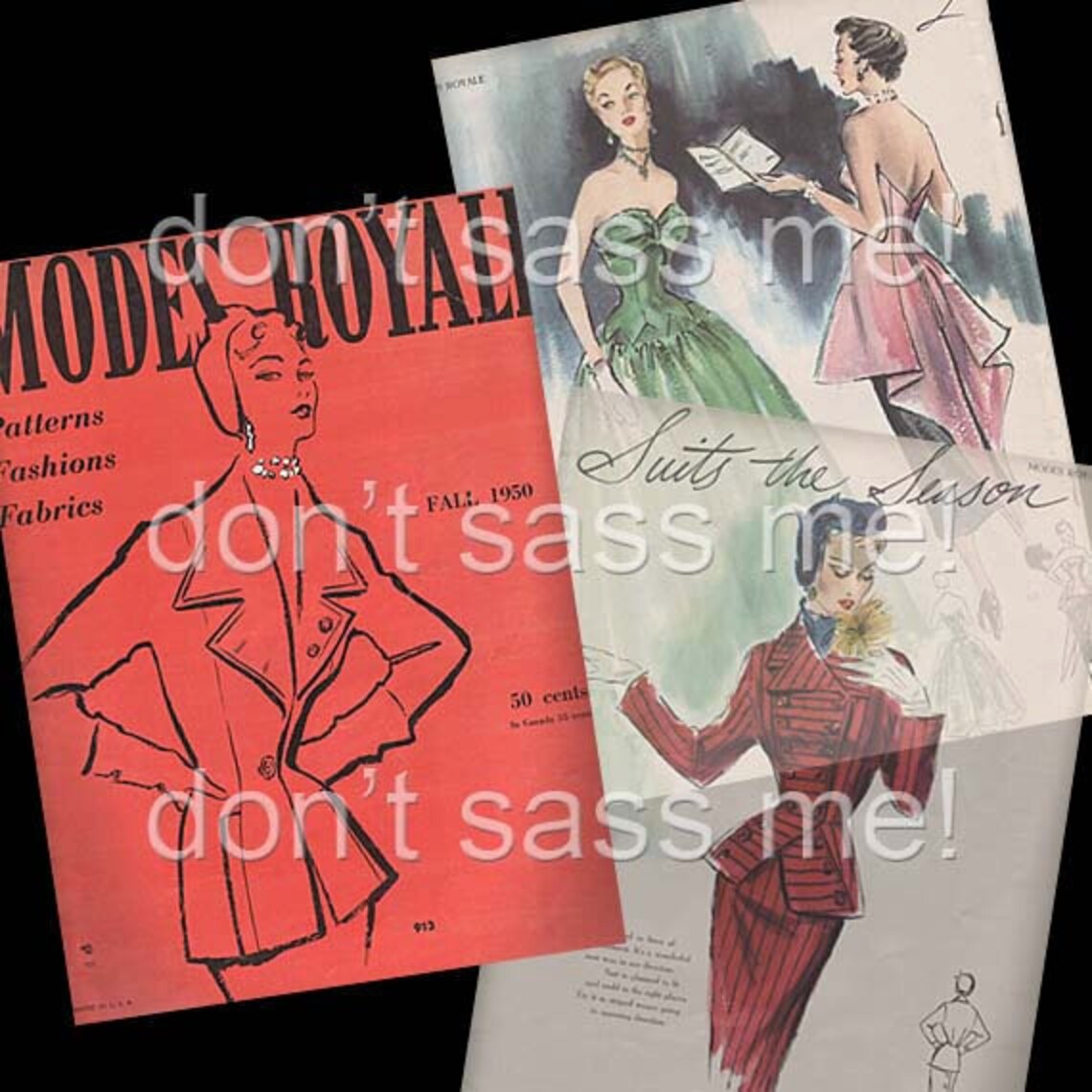 1950s Digital Download Vintage MODES ROYALE Pattern Catalog - 25 Pages ...