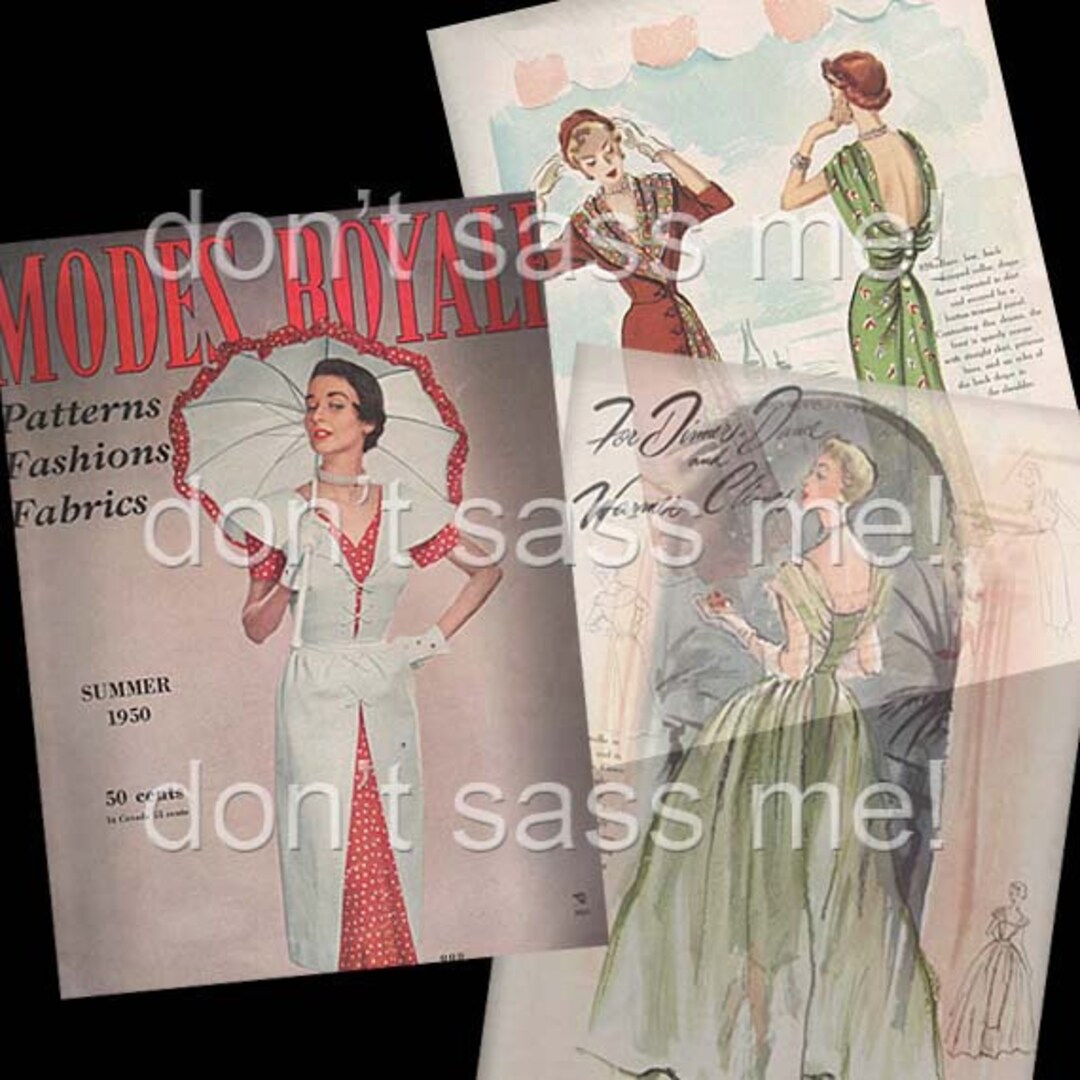 1950s Digital Download Vintage MODES ROYALE Pattern Catalog - 25 Pages ...