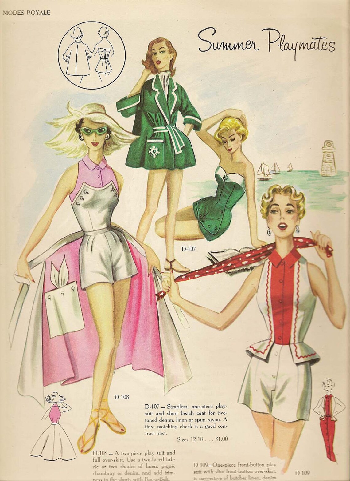 1950s Sewing Pattern PDF Vintage MODES ROYALE Strapless - Etsy