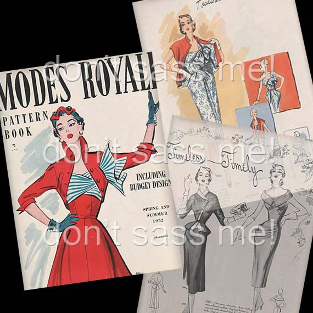 1950s Digital Download Vintage MODES ROYALE Pattern Catalog - 28 Pages ...