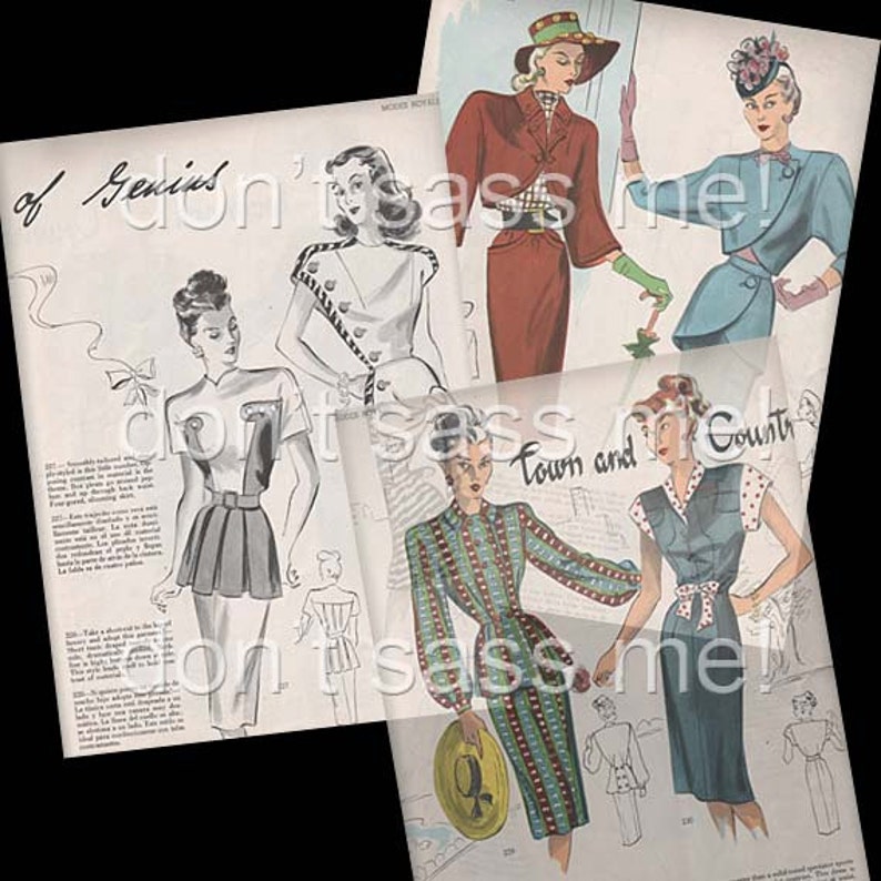 1940s Digital Download Vintage MODES ROYALE Pattern Catalog 25 Pages ...