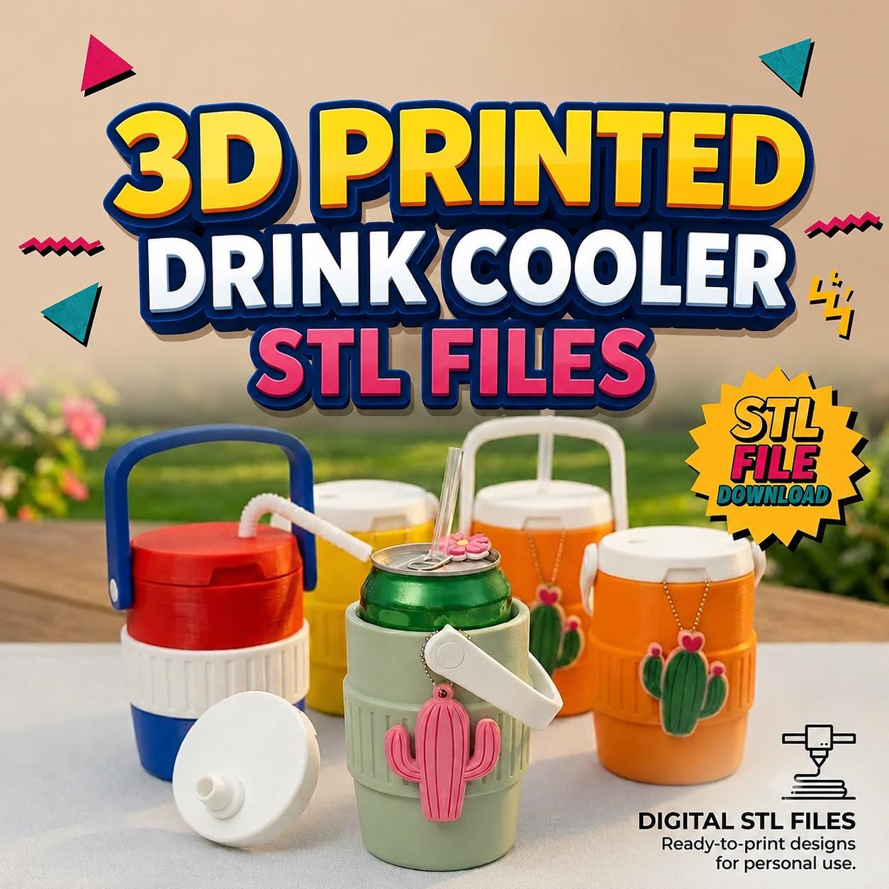 3D Printed Can Cooler STL File | 12oz Soda Can Holder STL | Mini Water ...