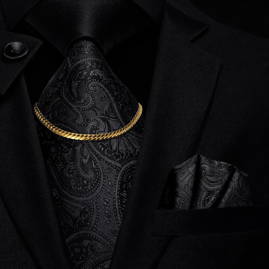 Personalized Suit Chain Brooch for Men – Gold Silver Tie Chain Pin ...