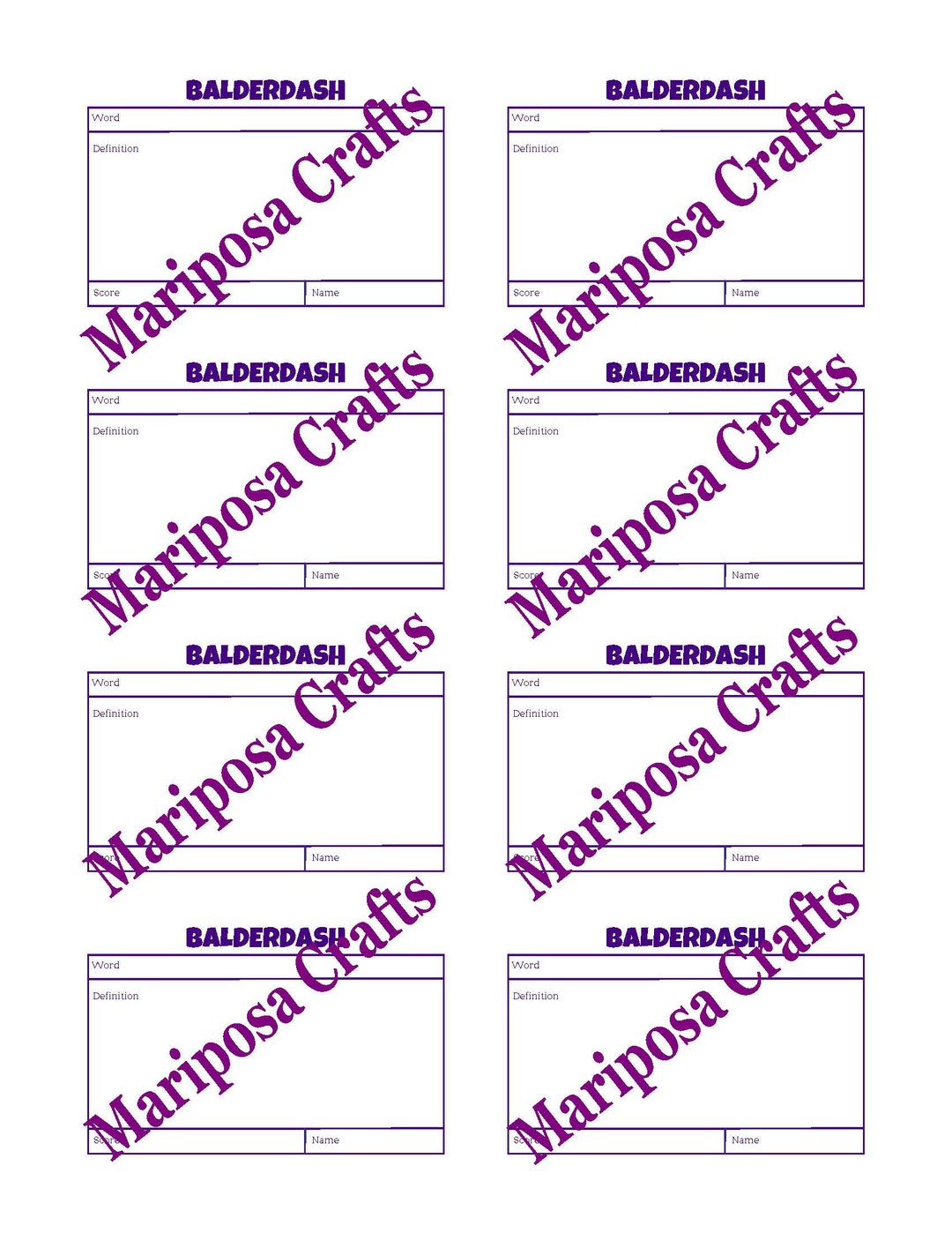 Balderdash Extra Score/word Cards - Etsy UK