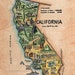 California, Old California Map, Kid's Retro Map, California Decor ...