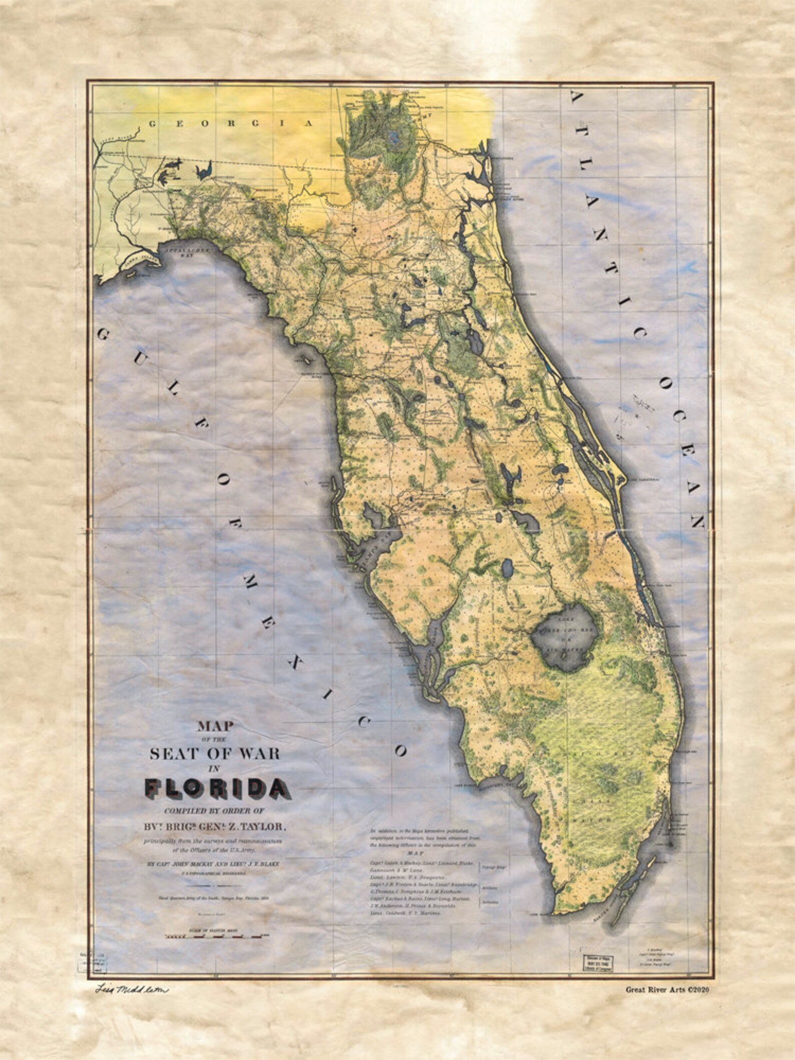 122 the Seat of War in Florida 1838 Florida Vintage Map,vintage Map ...