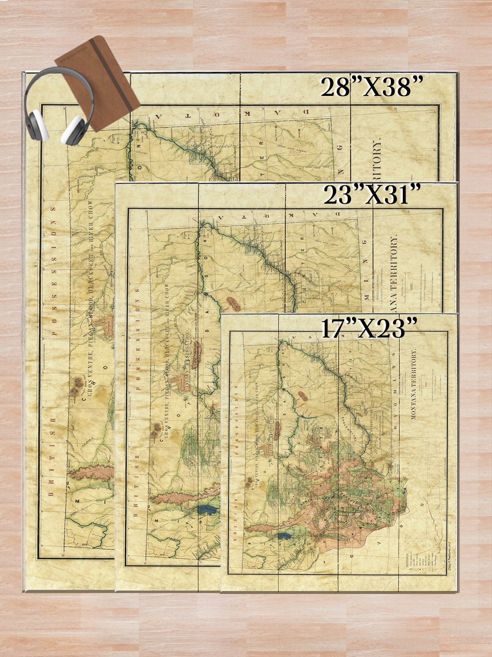 Montana Territory Tribal Map 1883 Old Montana Map Map Art on - Etsy