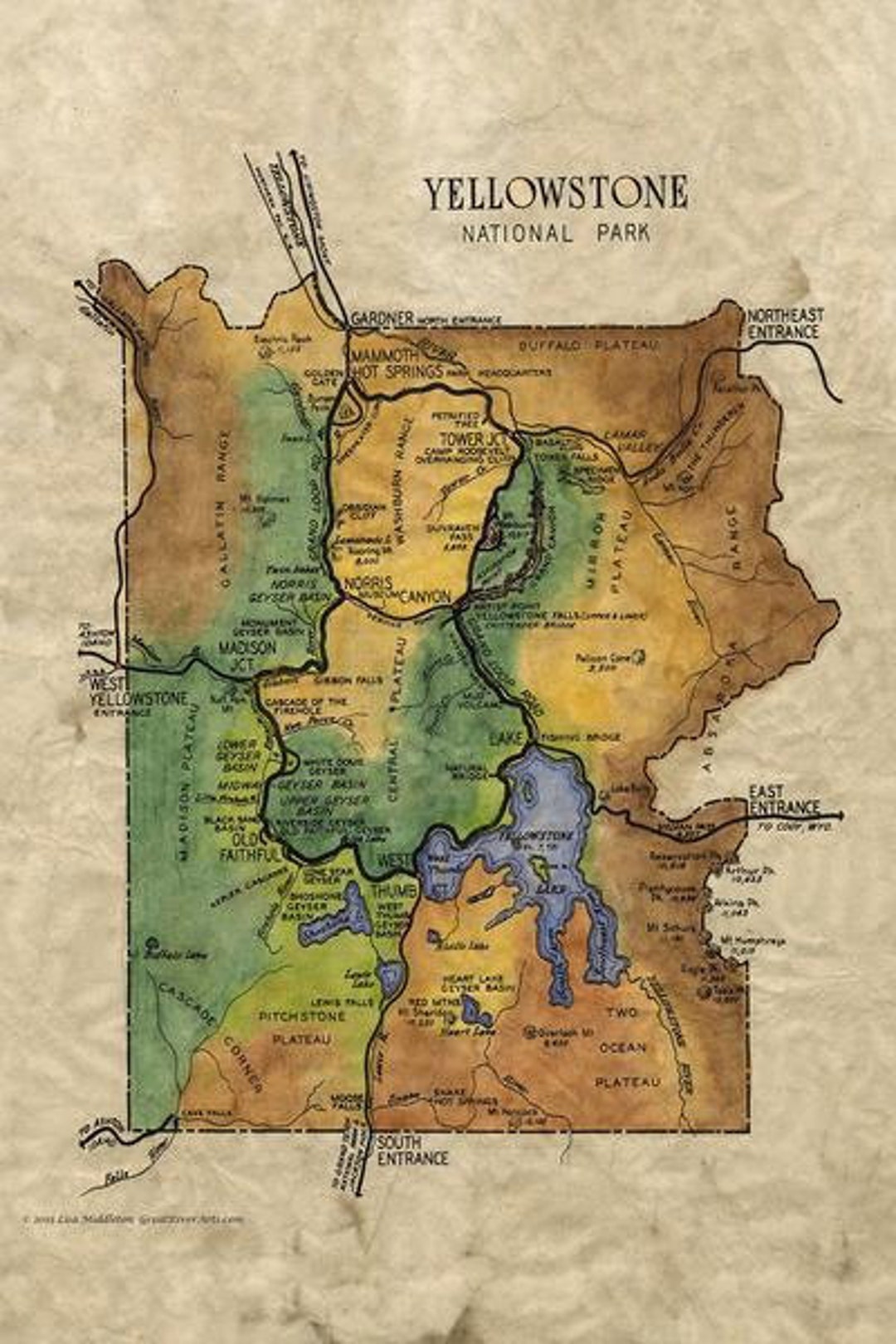 Yellowstone, Yellowstone National Park, Yellowstone National Park Map ...