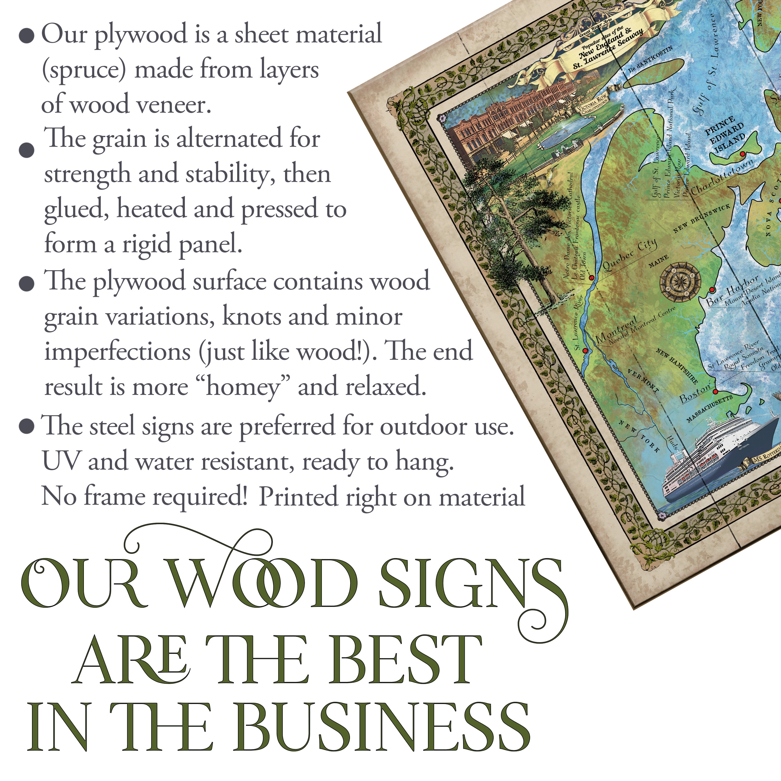 New England and St Lawrence Seaway Vintage Stye Map Art on - Etsy