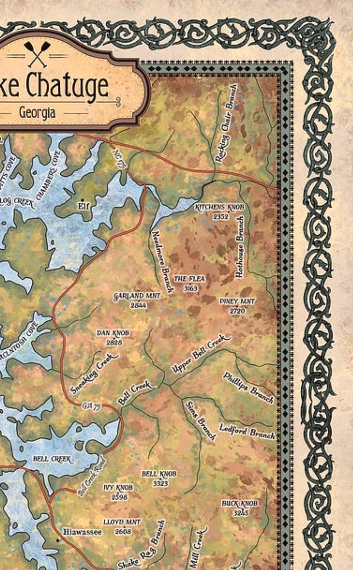 Lake Chatuge, Lake Chatuge Map, Lake Chatuge Georgia, Georgia Gifts ...