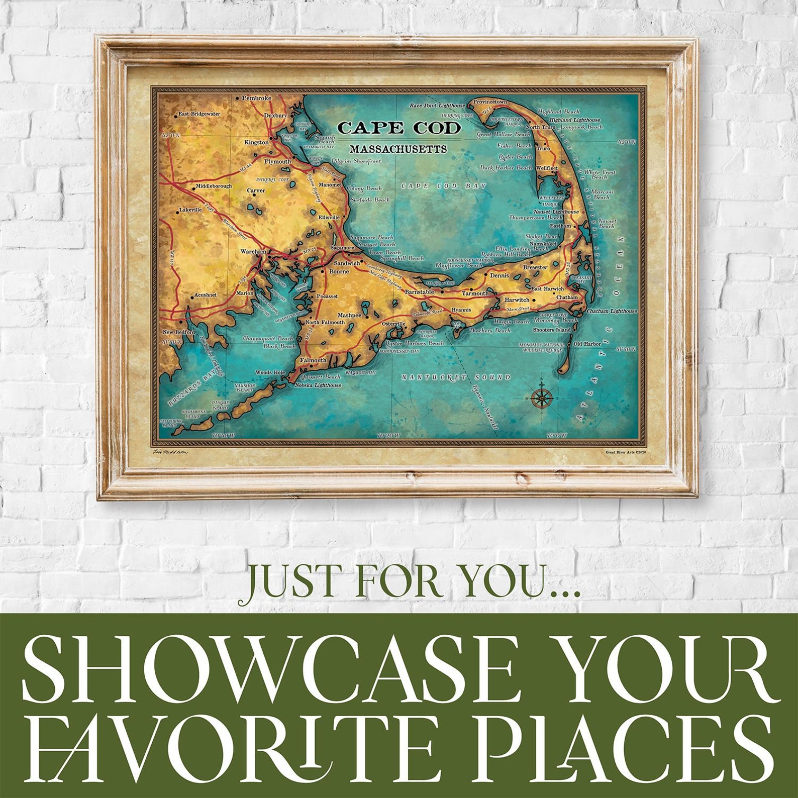 Cape Cod Map Cape Cod Decor Cape Cod Wall Art Cape Cod - Etsy